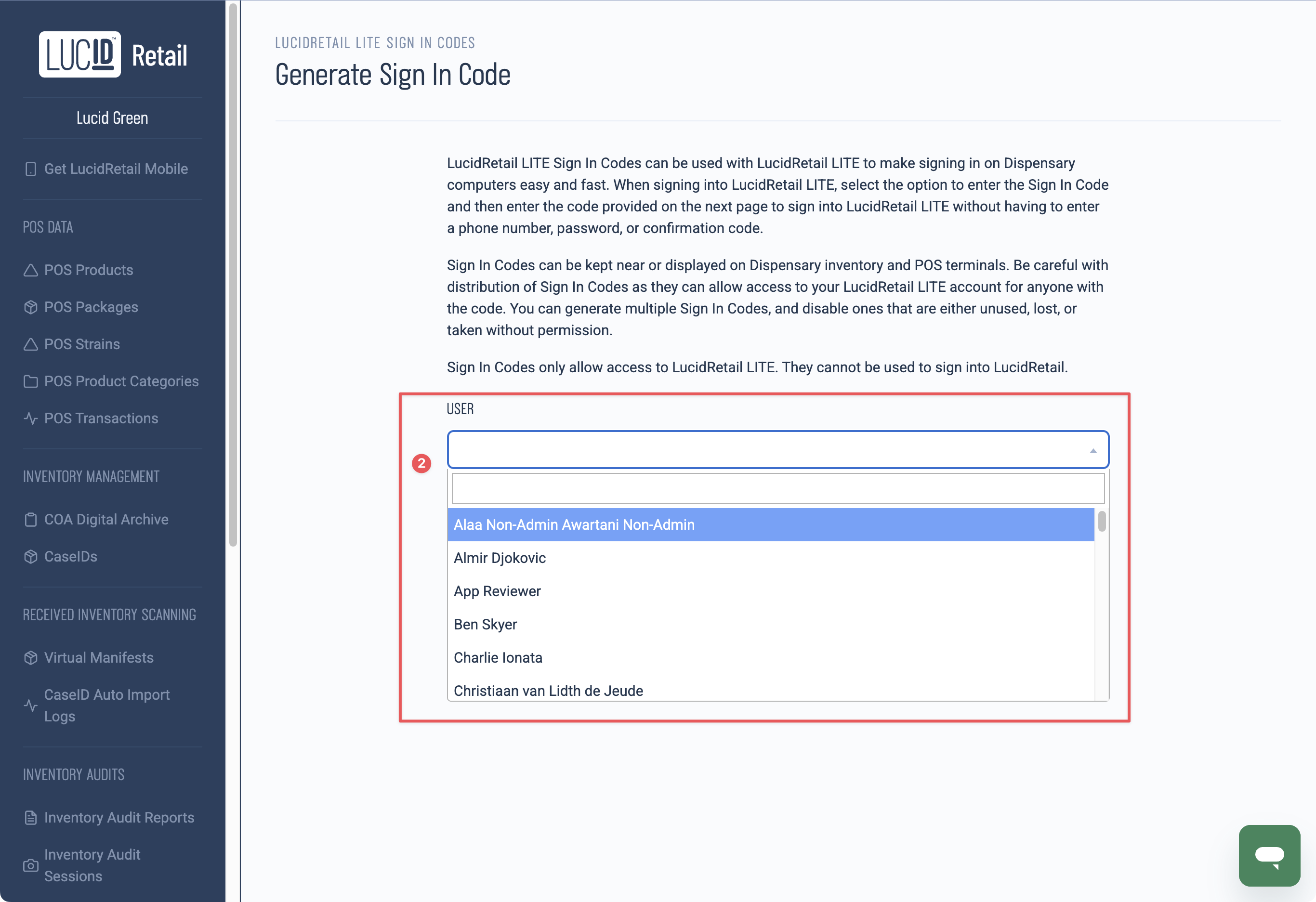 Finding and Creating Sign-in Codes for LucidRetail LITE – Lucid Green